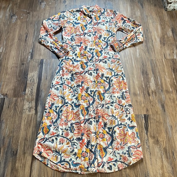 Pax Philomena | Dresses | Pax Philomena Floral Longsleeved Button Down ...